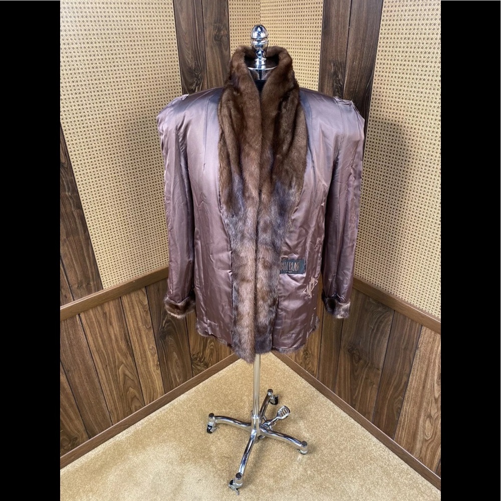 Vintage Bill Blass Designer Brown Ranch Mink Fur Jack… - Gem